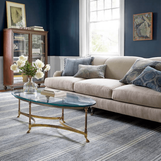 Malta Woven Wool Rug- Blue – Megan Molten