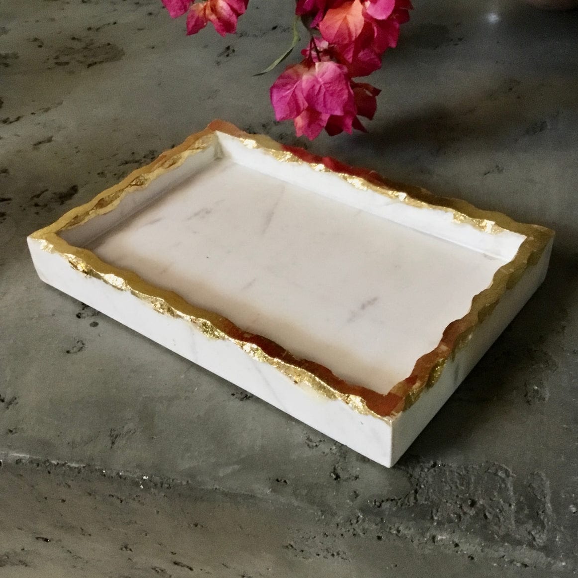 Gold Trim Marble Tray – Megan Molten
