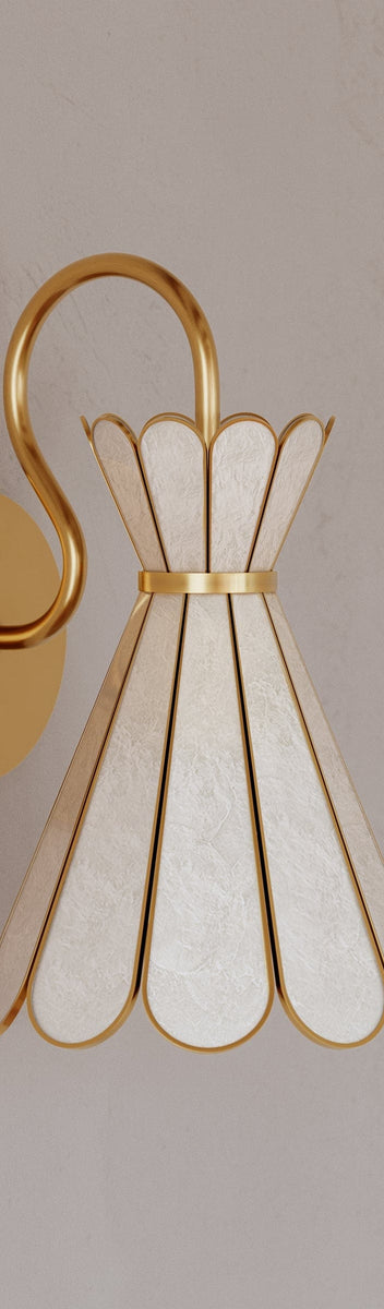 Lyra Wall Sconce | Capiz Shell Shade w/ Scalloped Details – Megan Molten