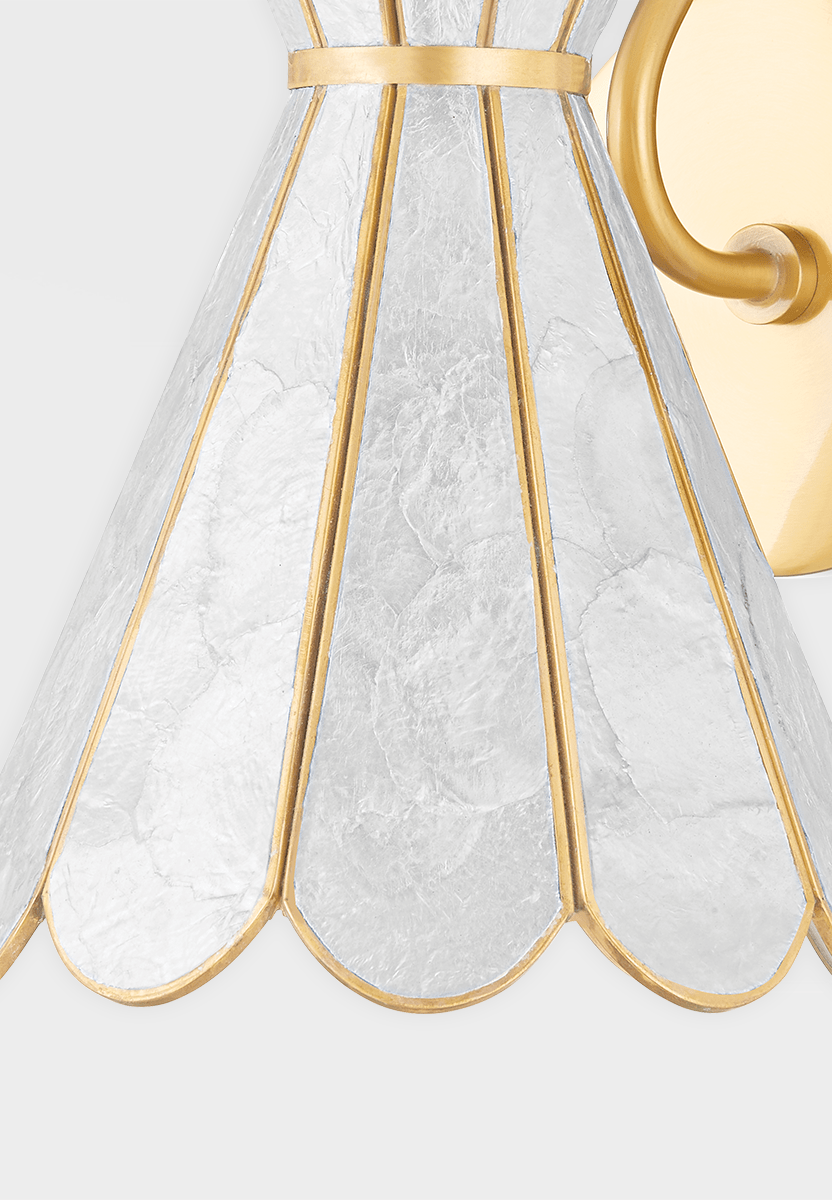 Lyra Wall Sconce | Capiz Shell Shade w/ Scalloped Details – Megan Molten