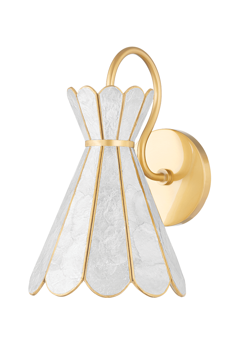 Lyra Wall Sconce | Capiz Shell Shade w/ Scalloped Details – Megan Molten