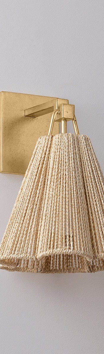 Sonoma Wall Sconce | Natural Woven Scalloped Shade – Megan Molten