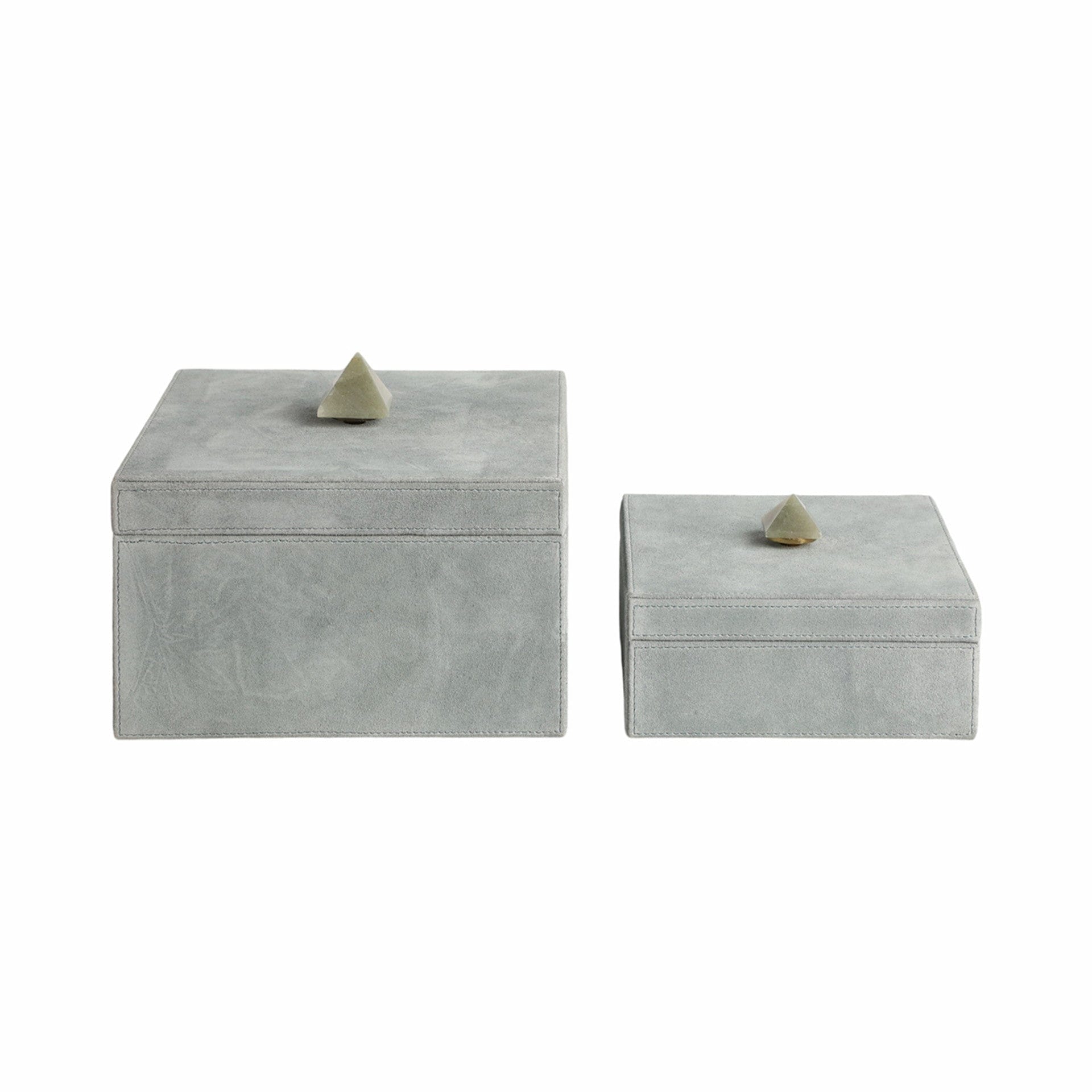 Harcourt Suede Boxes with Stone Knob in Blue – Megan Molten